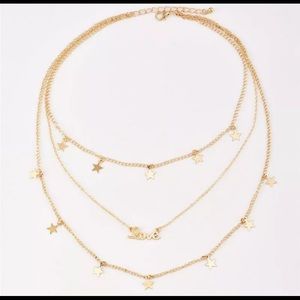 Jewelry | Golden Multilayered Star Love Necklace | Poshmark